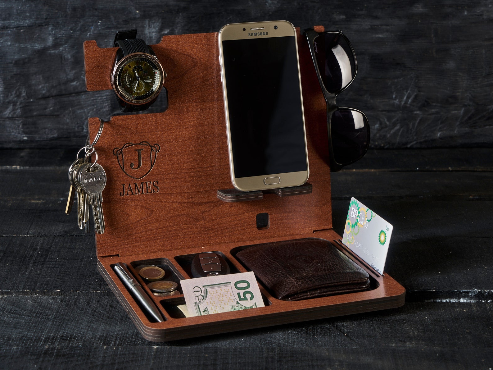 Customized Tech Gift Personalized Wood Anniversary Day Gift - Etsy