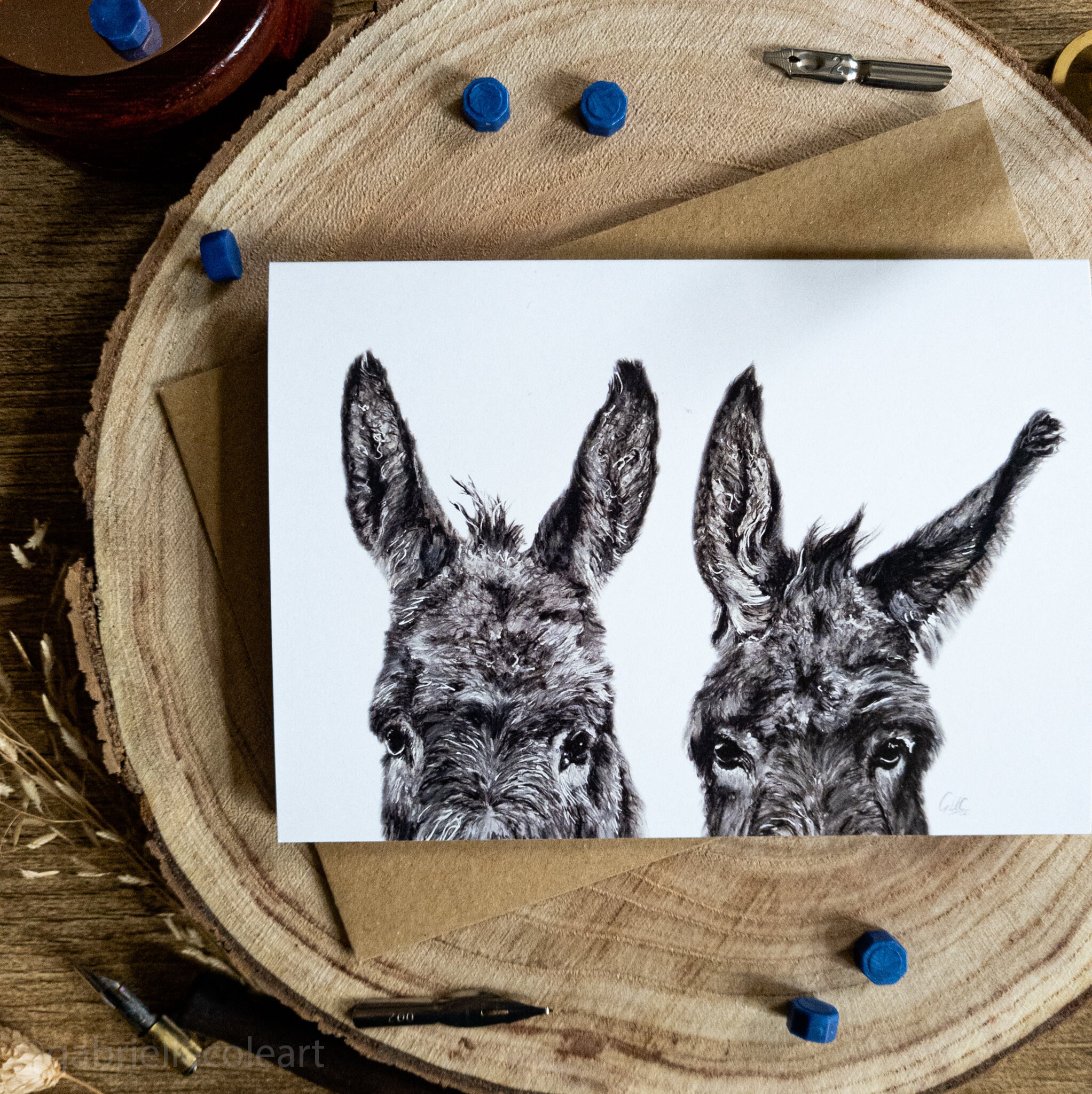 Donkey Greeting Card | Peek-a-boo Card | Wildlife Card | A6 Blank Card ...