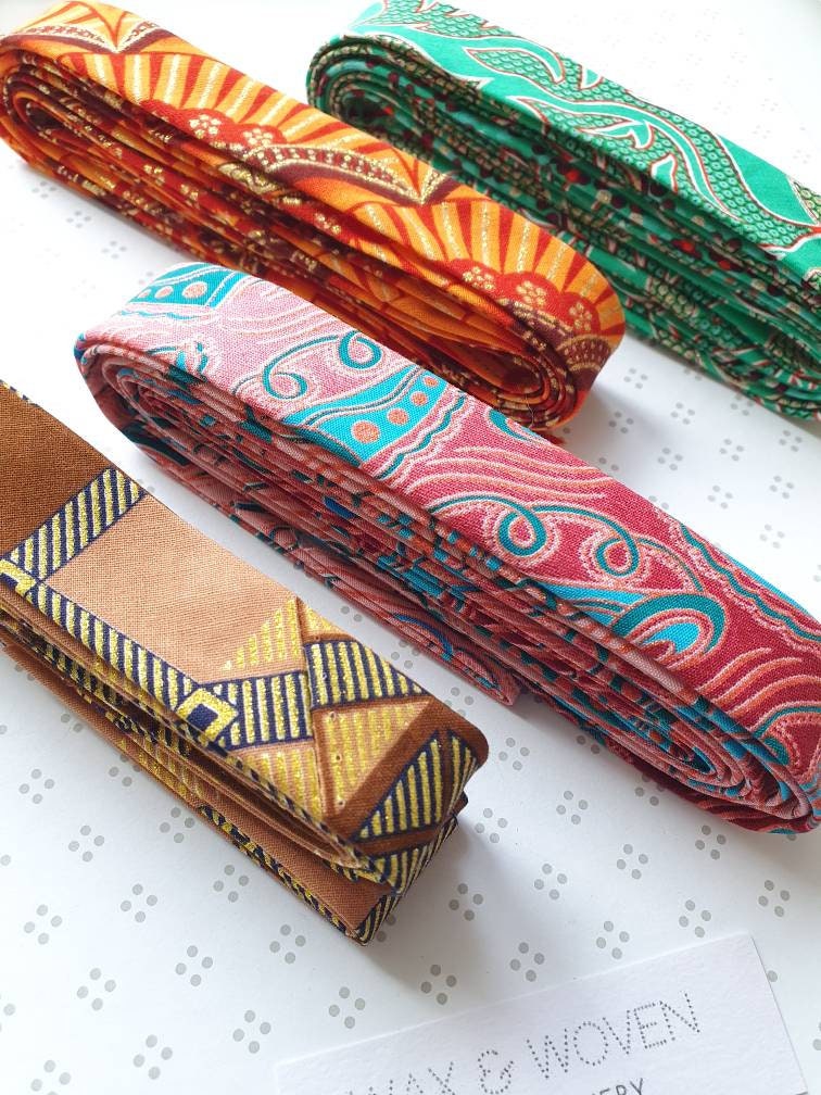 Bias Binding - 3 Metres of 25mm, Embellished Metallic Gold, Brown ...