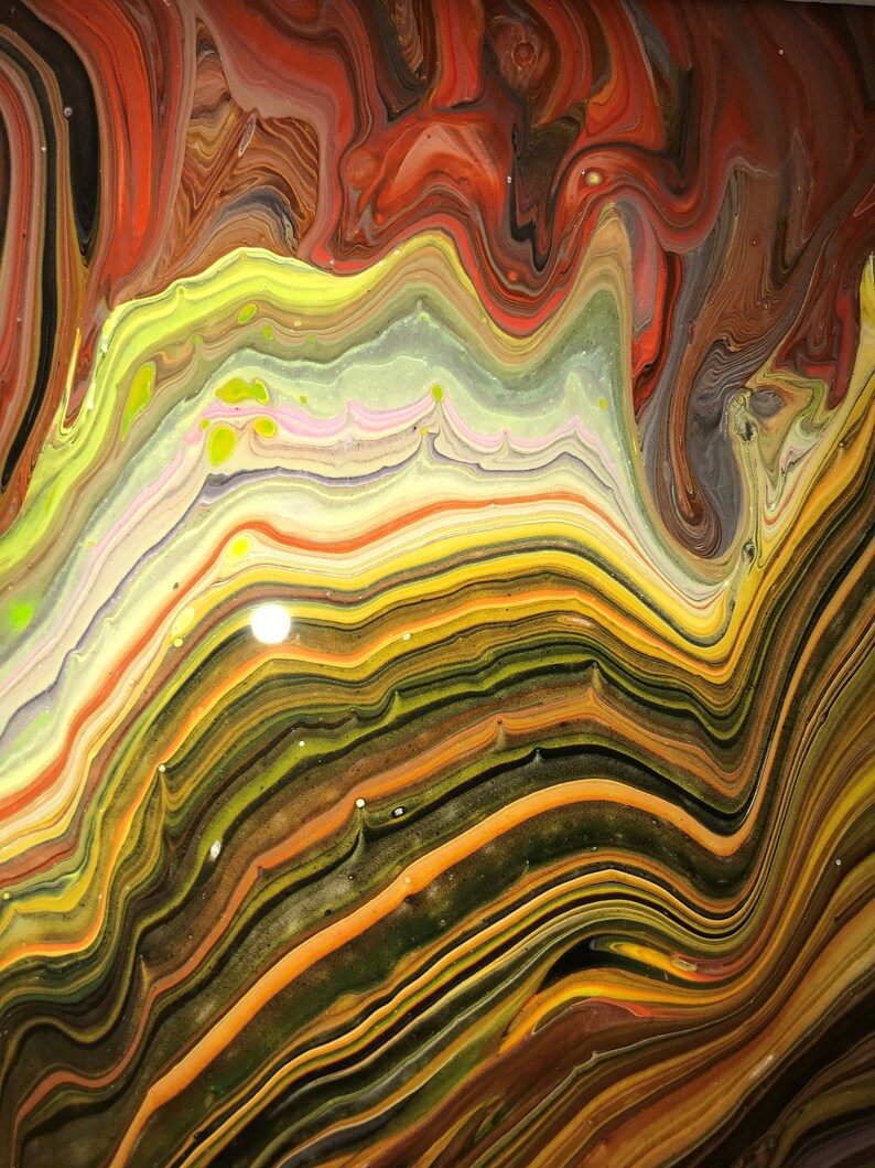 Abstract Wall Art/3 Dimensional Piece/acrylic Painting/pour Painting ...