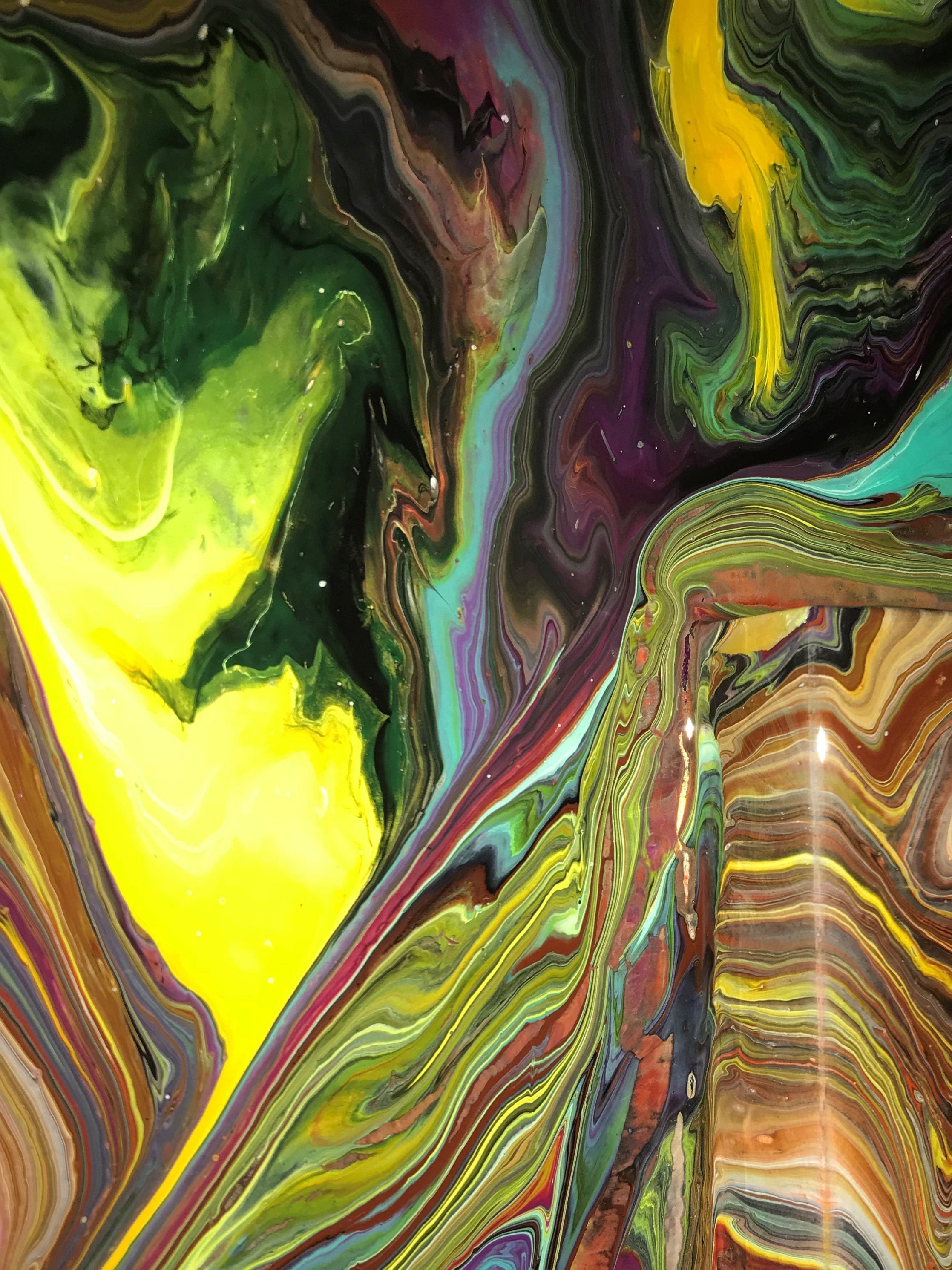 Abstract Wall Art/3 Dimensional Piece/acrylic Painting/pour Painting ...