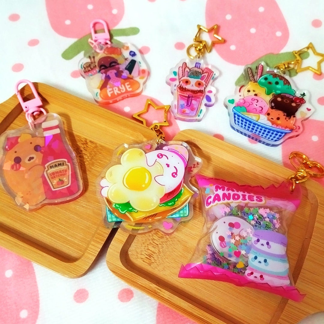 Seal Rabbit Animal Acrylic Shaker Charm Keychains - Etsy