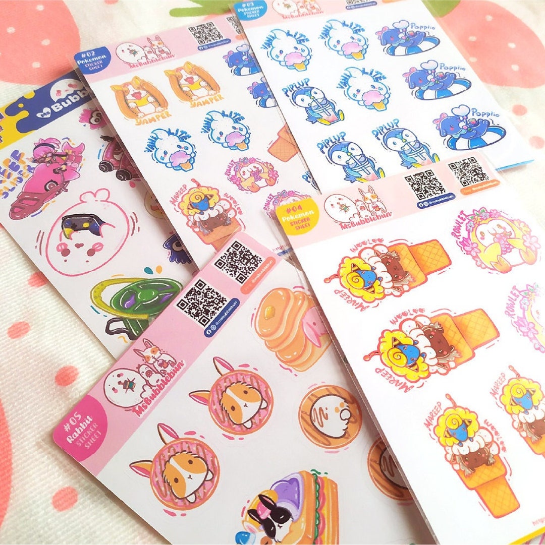 Animal Rabbit Seal Food Sticker Sheet - Etsy