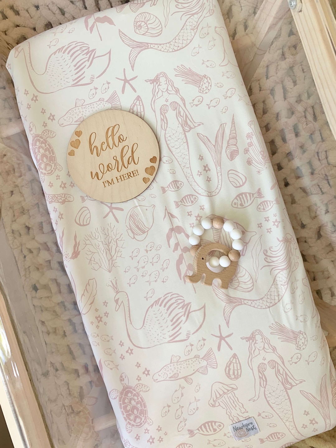 Blush Mermaid Bassinet Sheet - Etsy