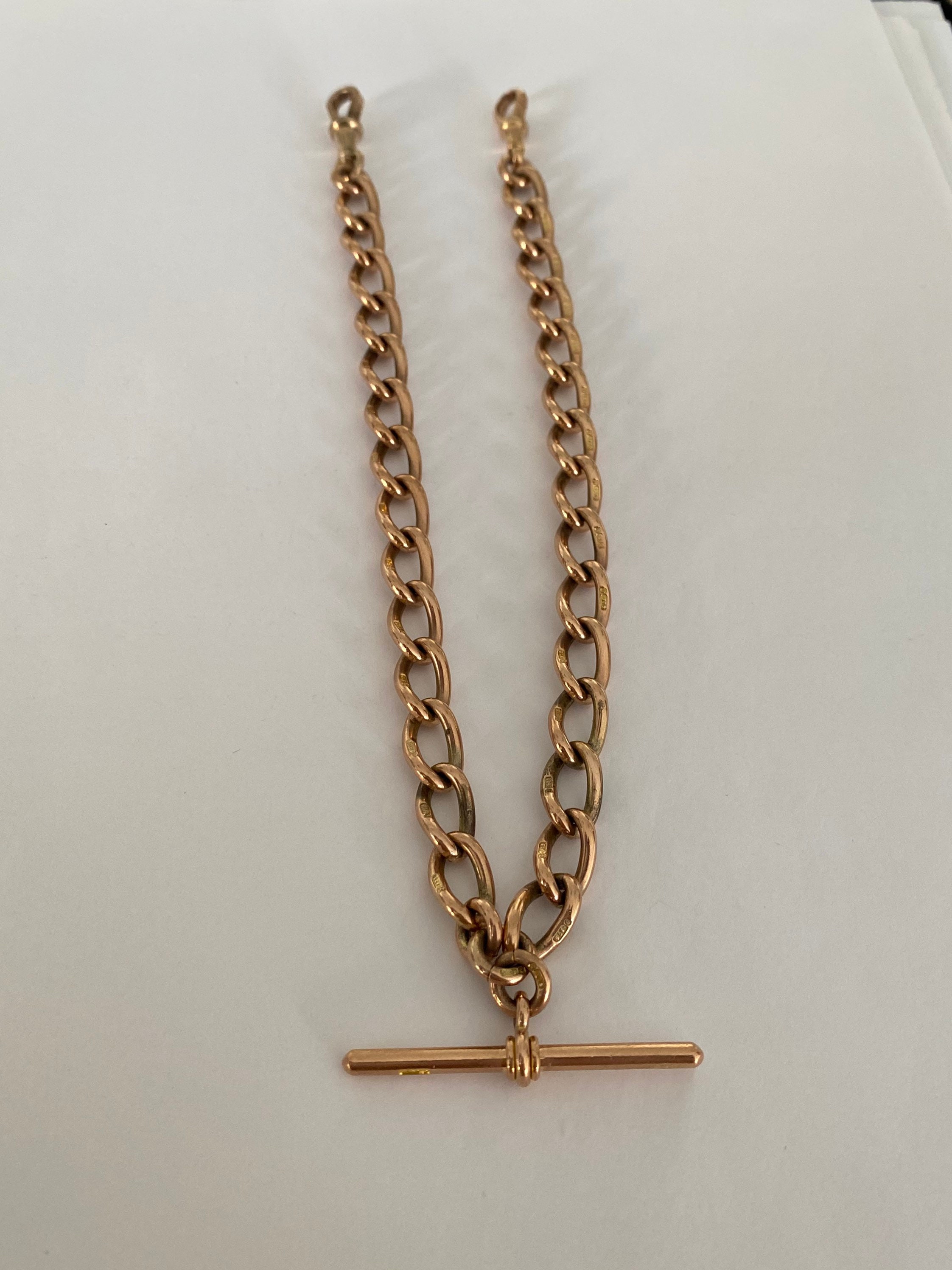 Rose Gold Albert Chain | Etsy