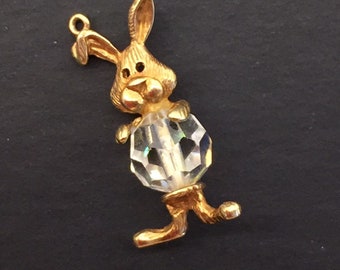 Vintage Rabbit Charm of 14k Gold - Etsy