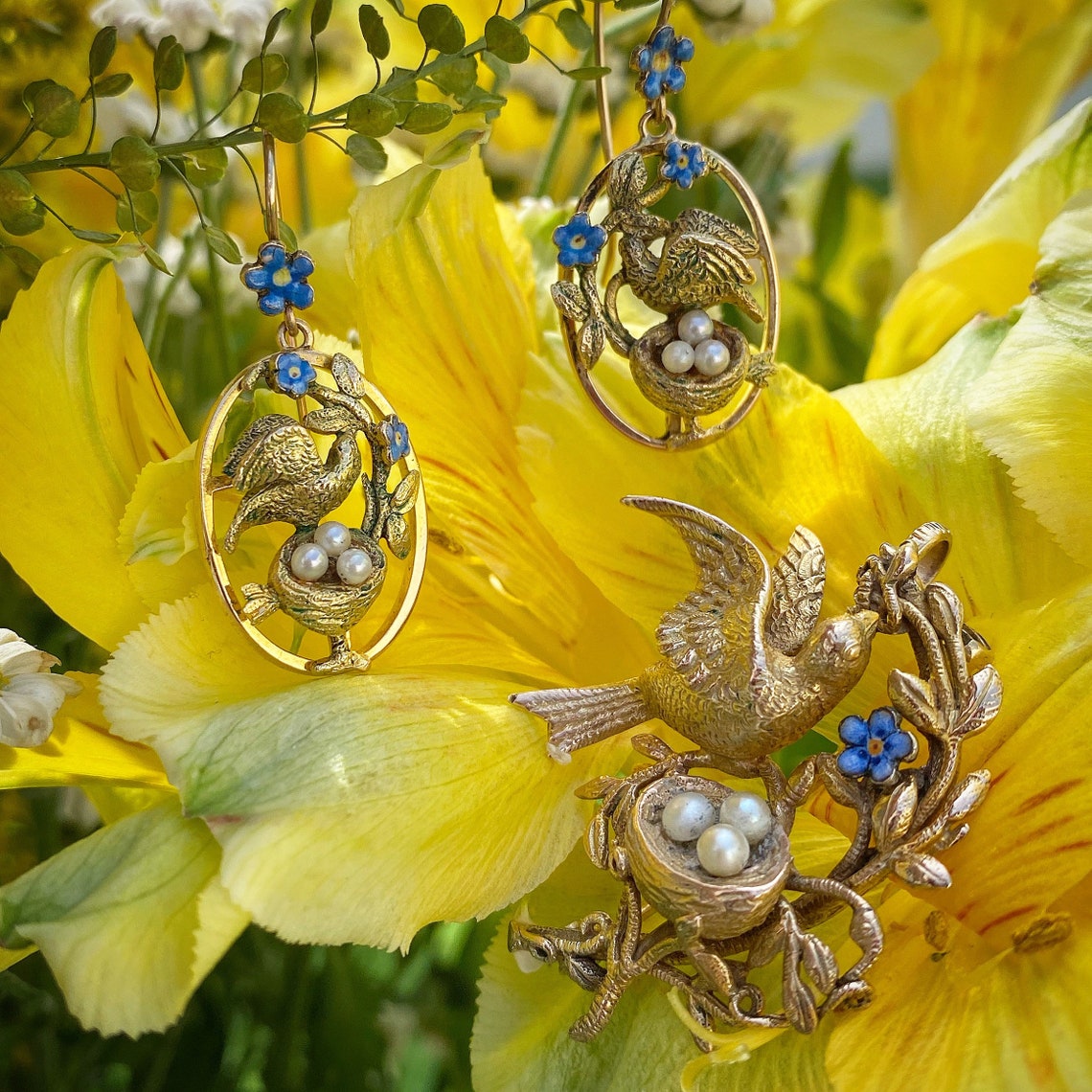 Gold Bird Set | Etsy