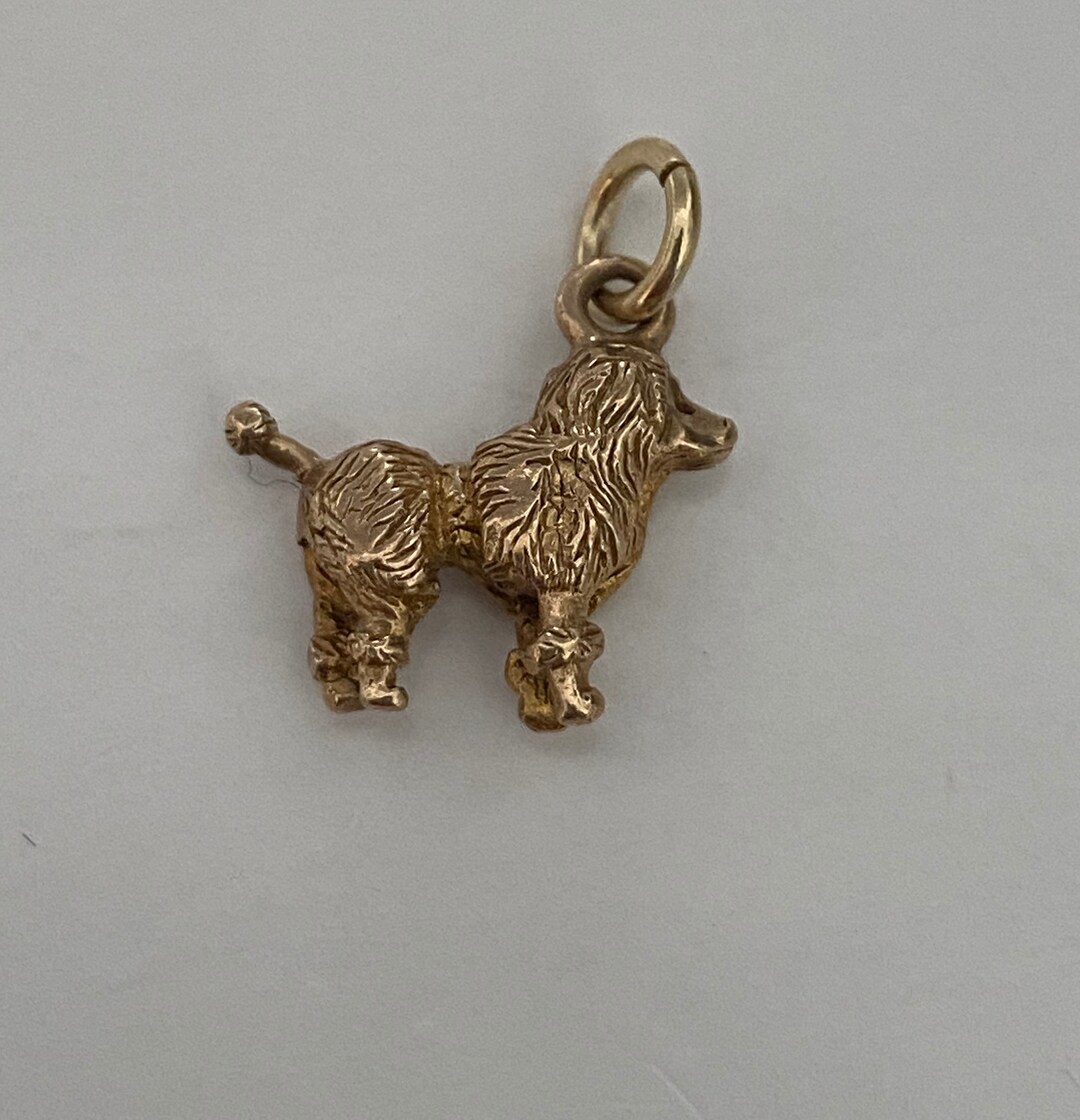 Gold Poodle Dog Charm - Etsy