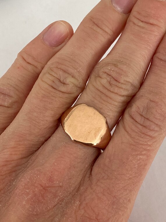 Rose Gold Signet Ring | Etsy