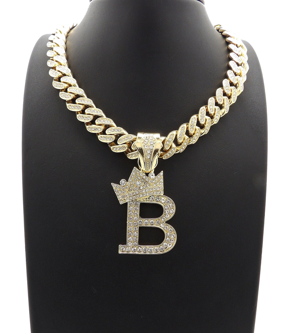 Ice Out Initial Alphabet Letter Gold Pendant 12mm/18 Box | Etsy