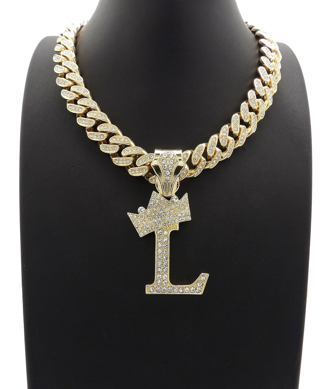 Ice Out Initial Alphabet Letter Gold Pendant 12mm/18 Box | Etsy