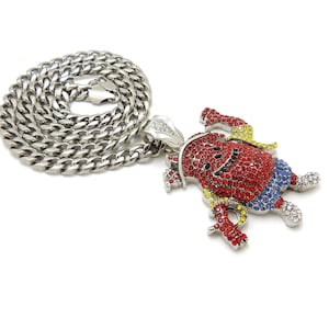 Iced Out Kool Aid Pendant 9mm/24",30" Stainless Steel Cuban Chain Hip ...