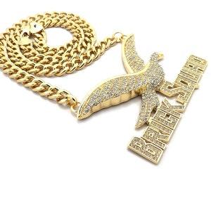 New Iced Out Brick Squad Pendant 9mm/18",20",24" Cuban Chain Hip Hop ...