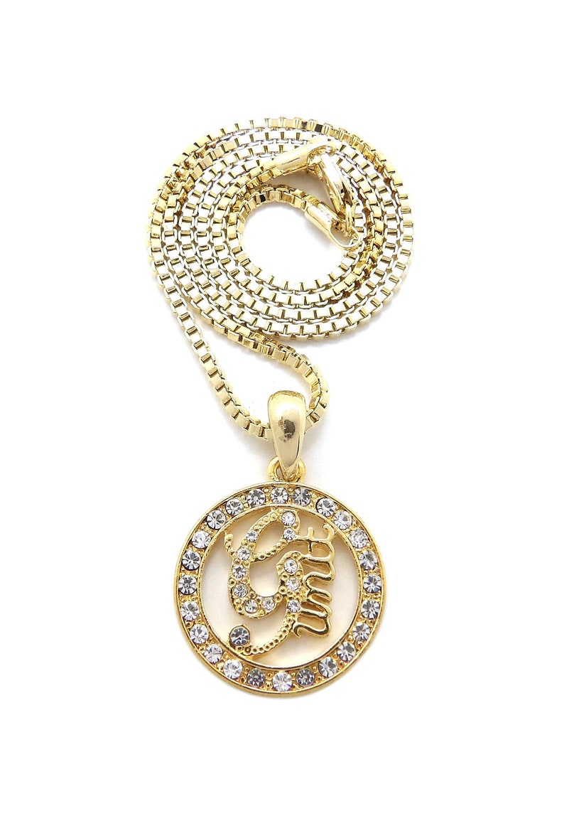 Iced G-unit Pendant 2mm/18",20", 24" Box Chain Hip Hop Fashion Necklace ...