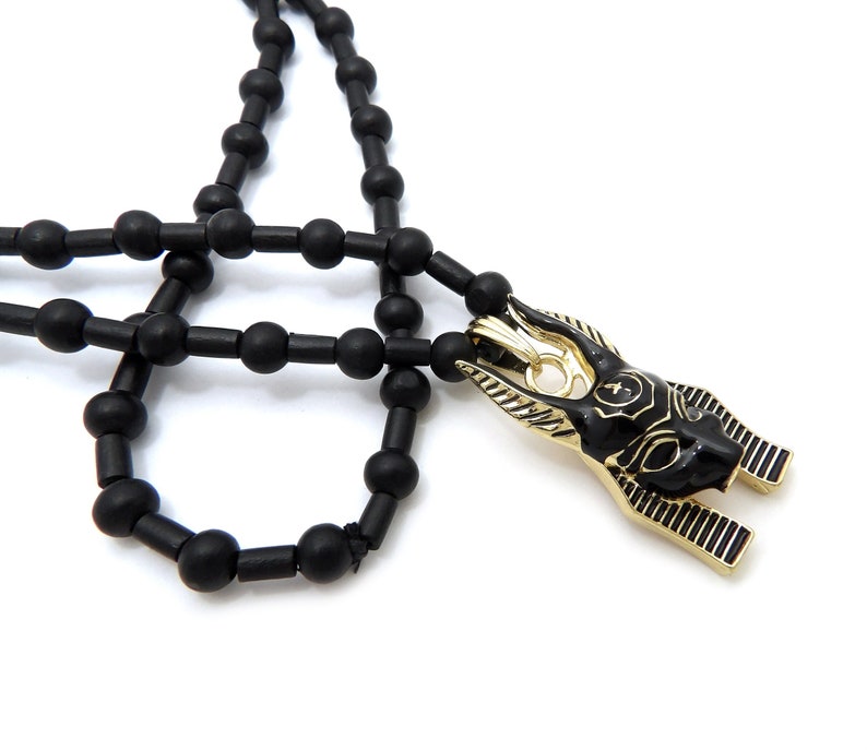 Egyptian Anubis Pendant 8mm/30 Wooden Beads Hip Hop Chain - Etsy