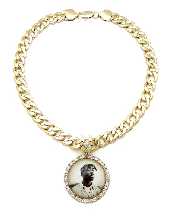 New Ice Out Tupac Round Pendant 11mm/20 Cuban Chain - Etsy.de