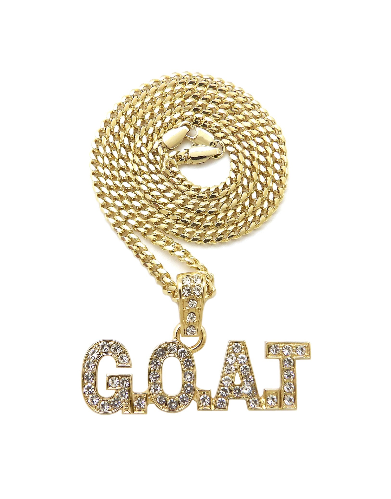 Iced Goat Pendant 18",20", 24" Cuban Rope Box Chain Hip Hop Necklace - Etsy