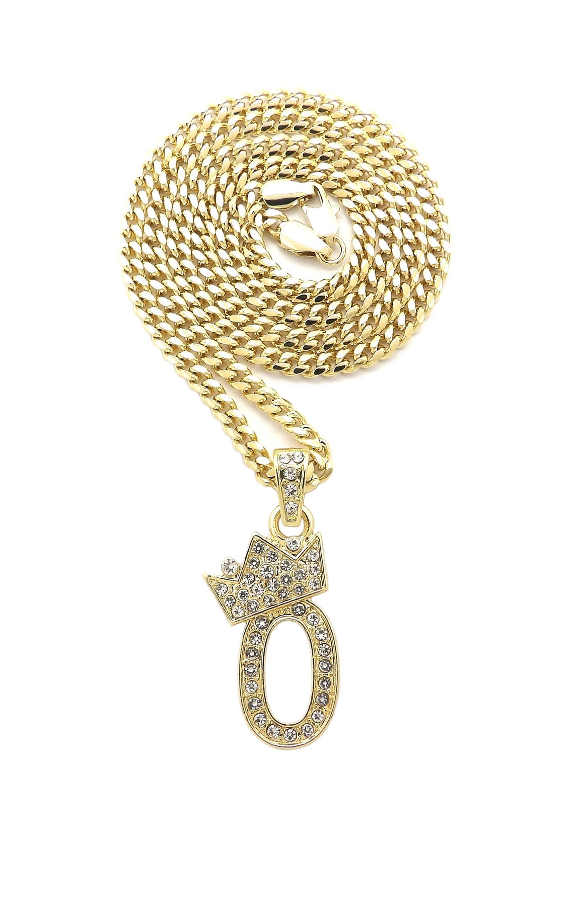 Iced Out Number 1 to 9 Crown Pendant 3mm/24 Cuban Chain | Etsy