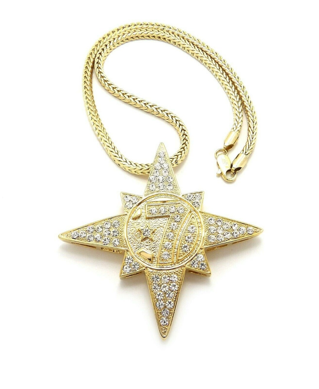 Iced Out 5percenter 7star Pendant 4mm/18",20",24",30" Franco Chain ...