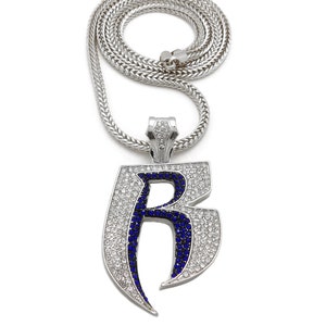 Iced Out Ruff Ryder r Pendant 4mm/20,24,30,36 Franco Chain Hip Hop ...