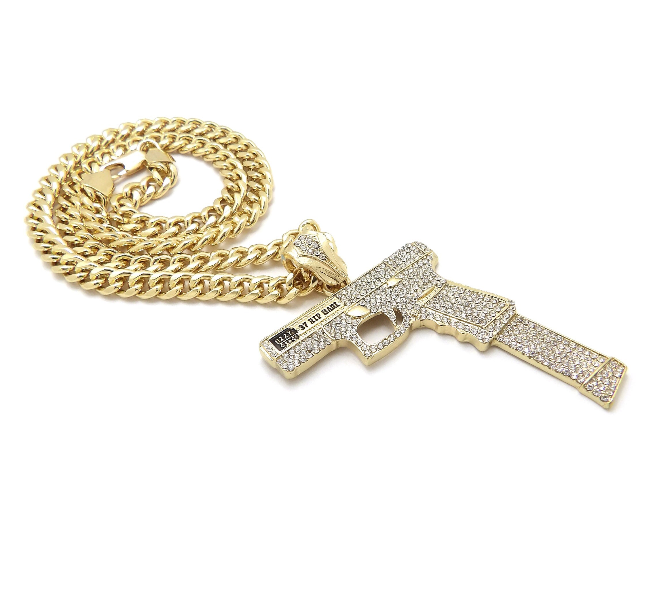 New Iced Out Glizzy Gang Hand Gun Pendant | Etsy