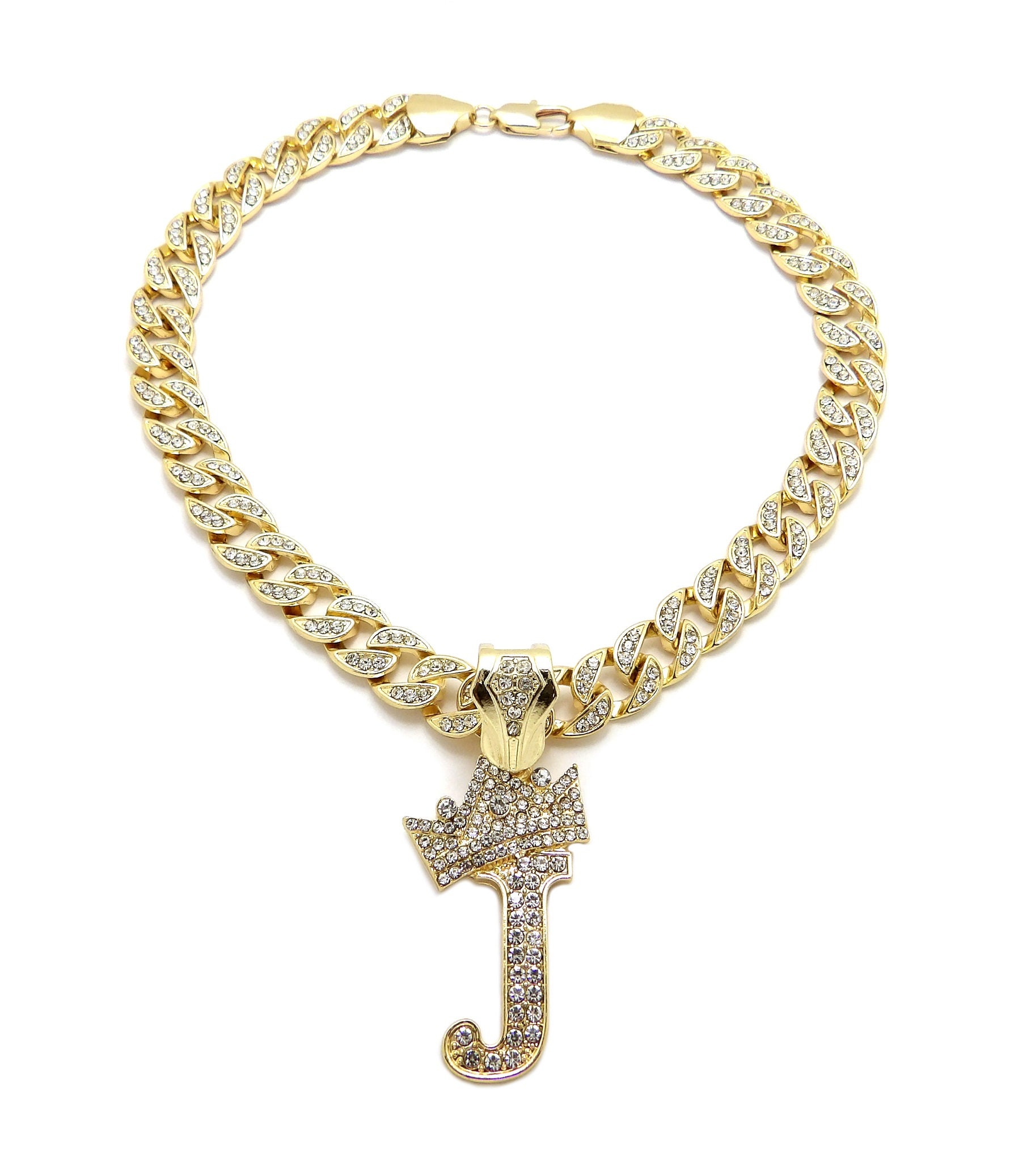 Ice Out Initial Alphabet Letter Gold Pendant | Etsy