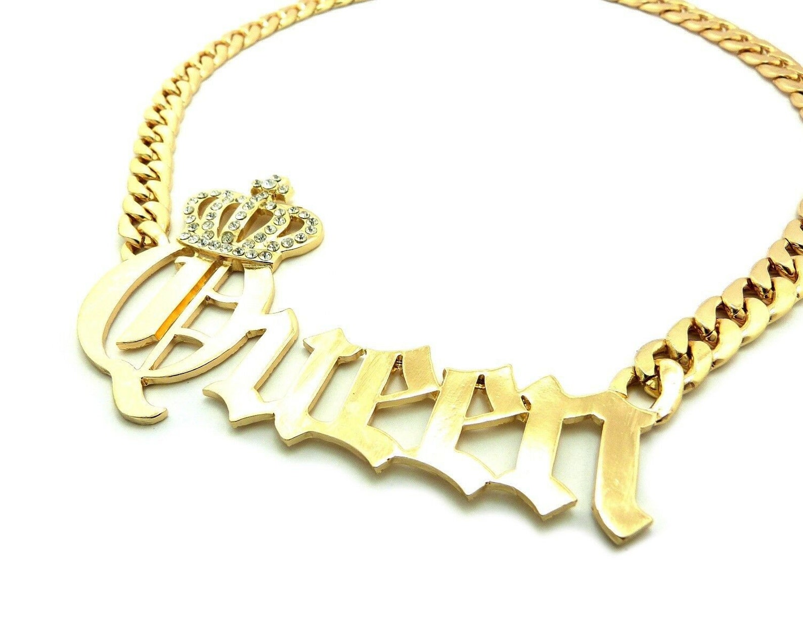 Ice Out Queen Crown Necklace Pendant 10mm/16 Link Chain - Etsy
