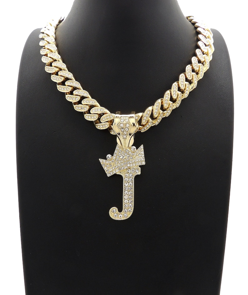 Ice Out Initial Alphabet Letter Gold Pendant 12mm/18 Box | Etsy