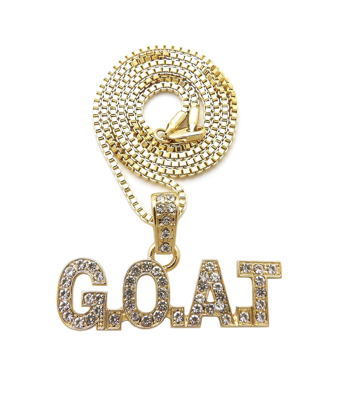 Iced Goat Pendant 18",20", 24" Cuban Rope Box Chain Hip Hop Necklace - Etsy