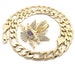 Iced Cubic Zirconia Dipset Diplomats Charm 12mm/20" Gold Plated Figaro ...