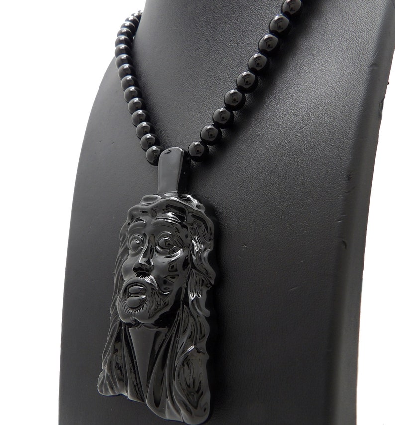 New Jesus Face Pendant 8mm/36" Plastic Bead Chain Hip Hop Fashion ...