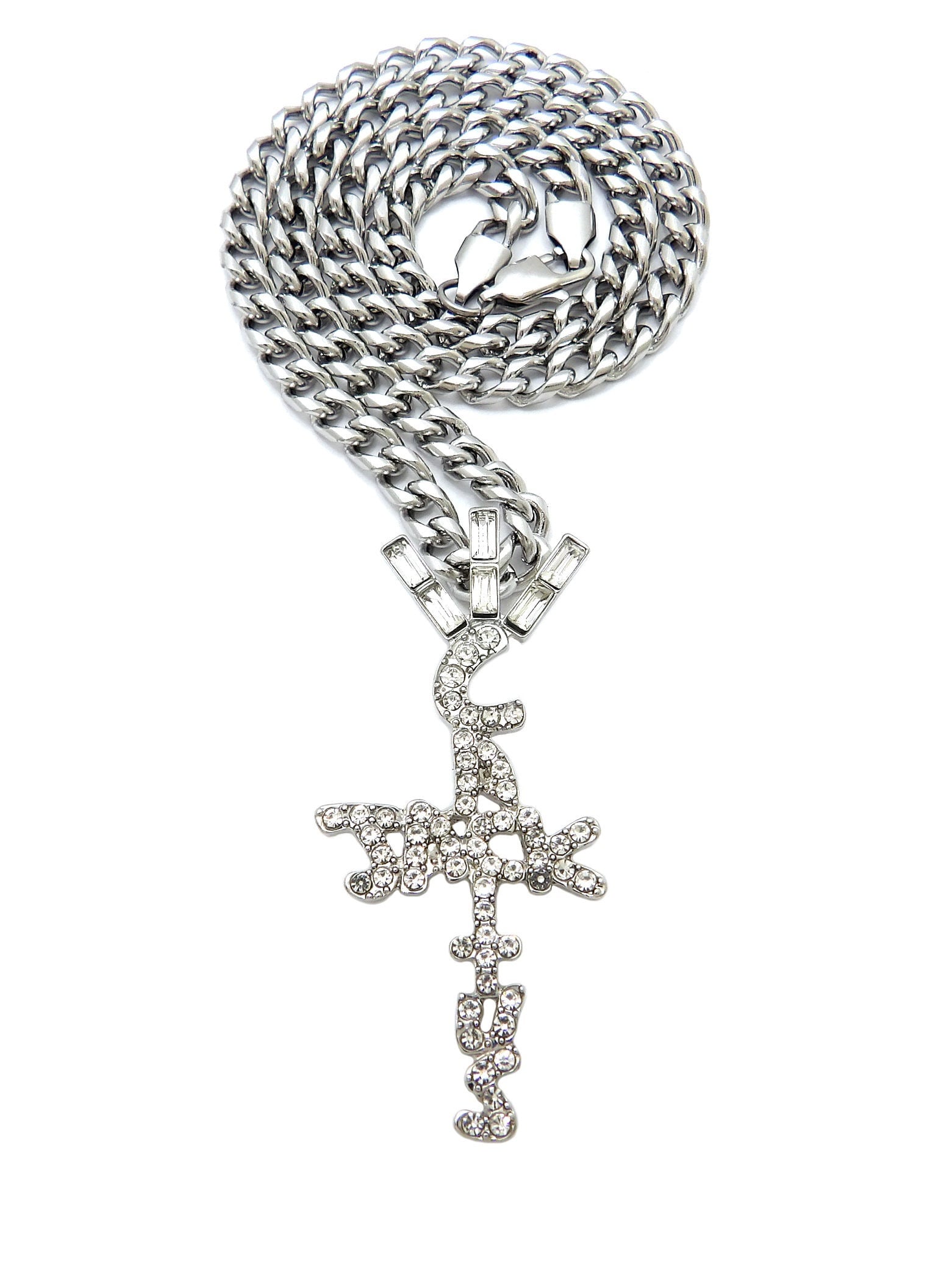 New Hip Hop Cactus Jack Cross Pendant 6mm 24 or 30 Stainless Steel Cuban Chain Necklace Etsy