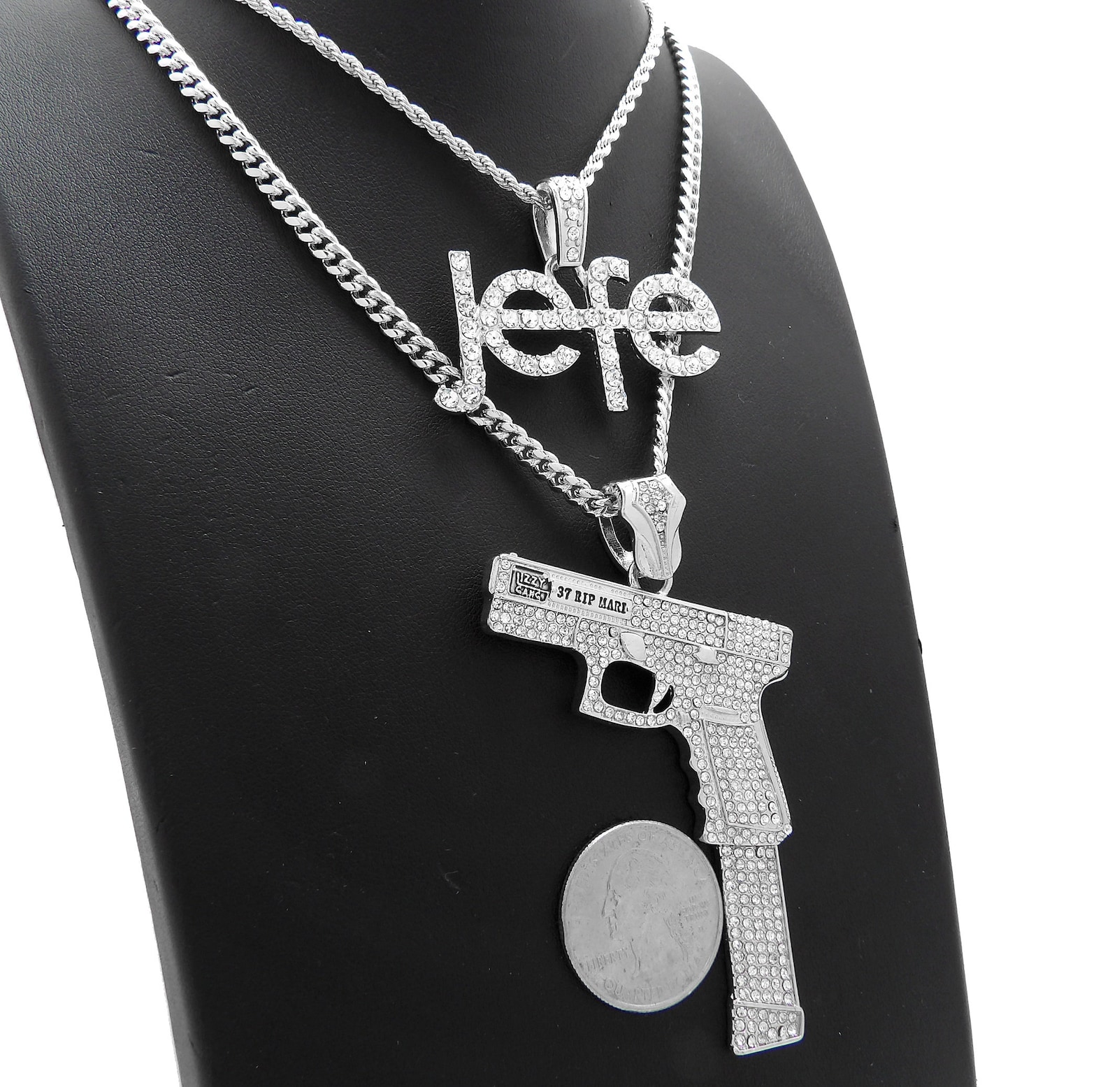 Iced Out Glizzy Gang Gun 4mm/24 Cuban & Jefe | Etsy