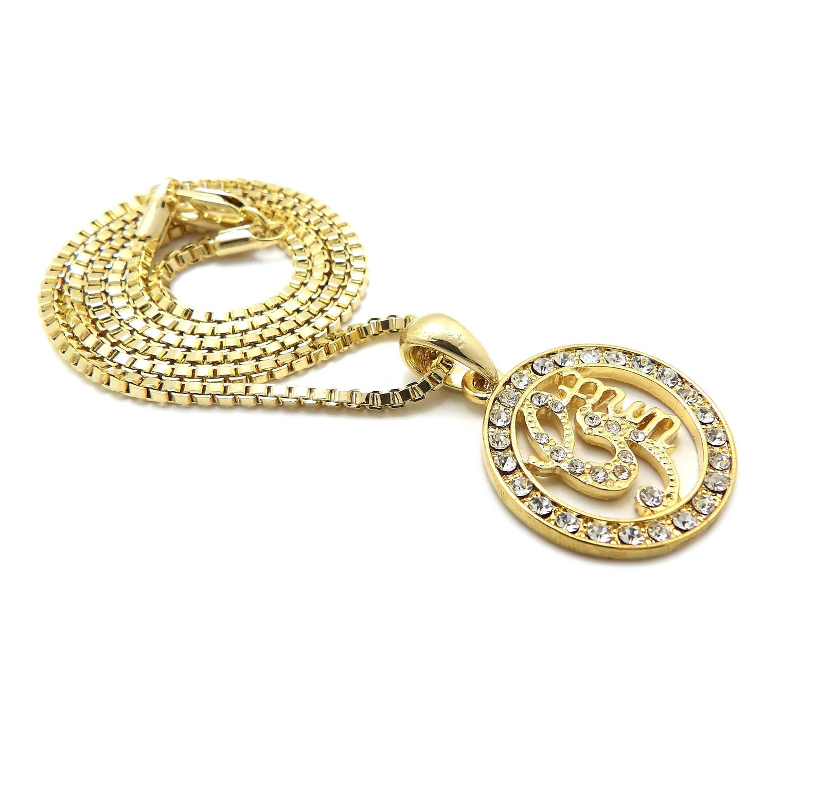 Iced G-unit Pendant 2mm/18",20", 24" Box Chain Hip Hop Fashion Necklace ...