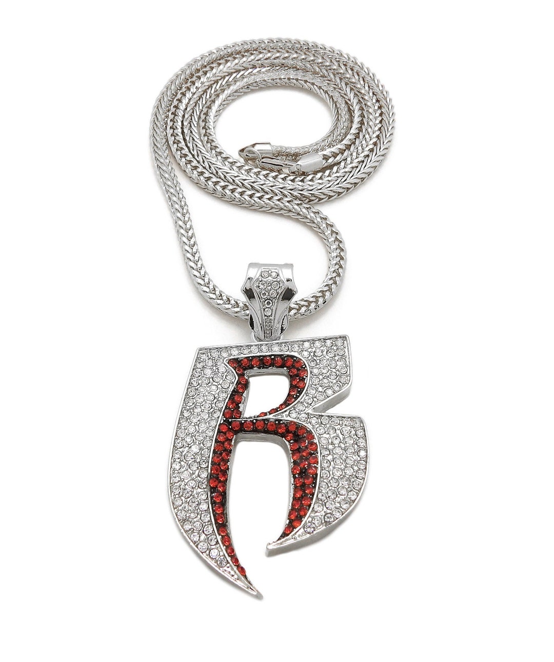 Iced Out Ruff Ryder r Pendant 4mm/20,24,30,36 Franco Chain Hip Hop ...