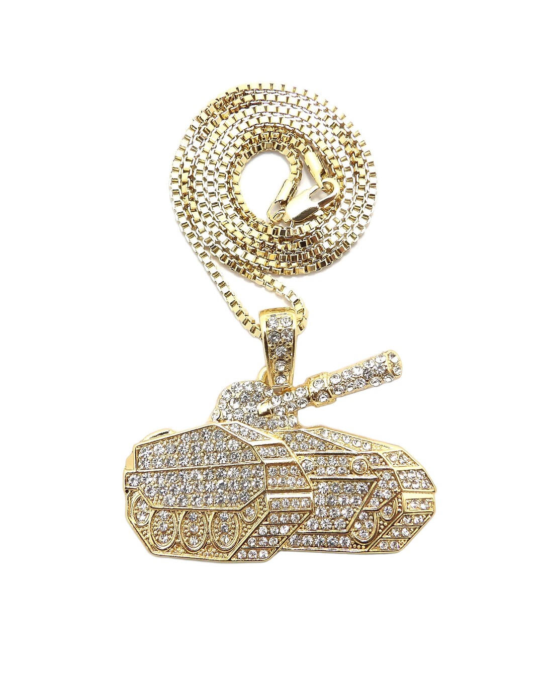 New Iced Out No Limit Tank Pendant Box,cuban and Rope Chain Necklace - Etsy