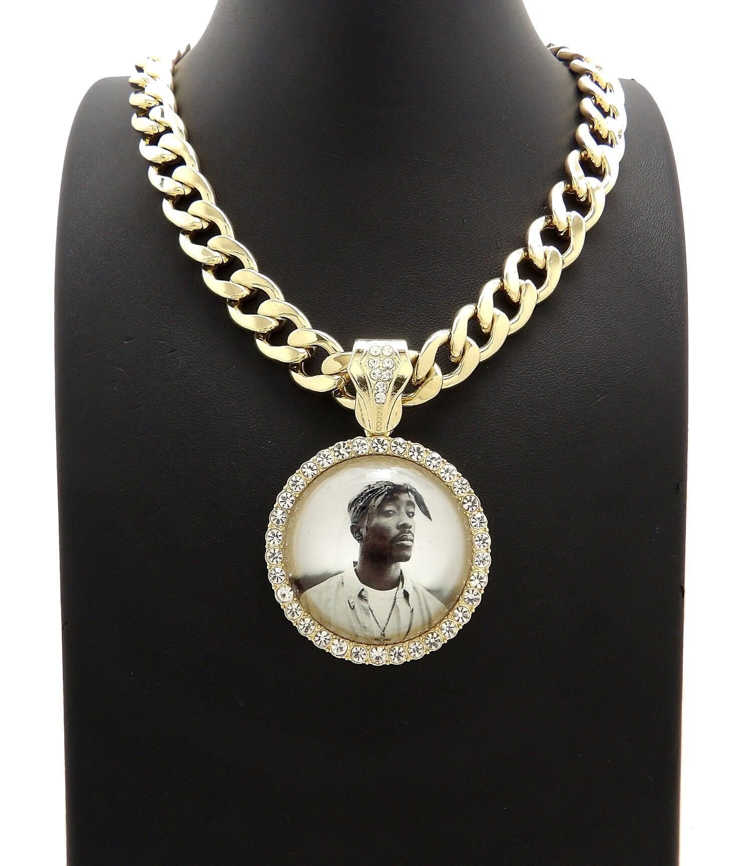 New Ice Out Tupac Round Pendant 11mm/20 Cuban Chain | Etsy