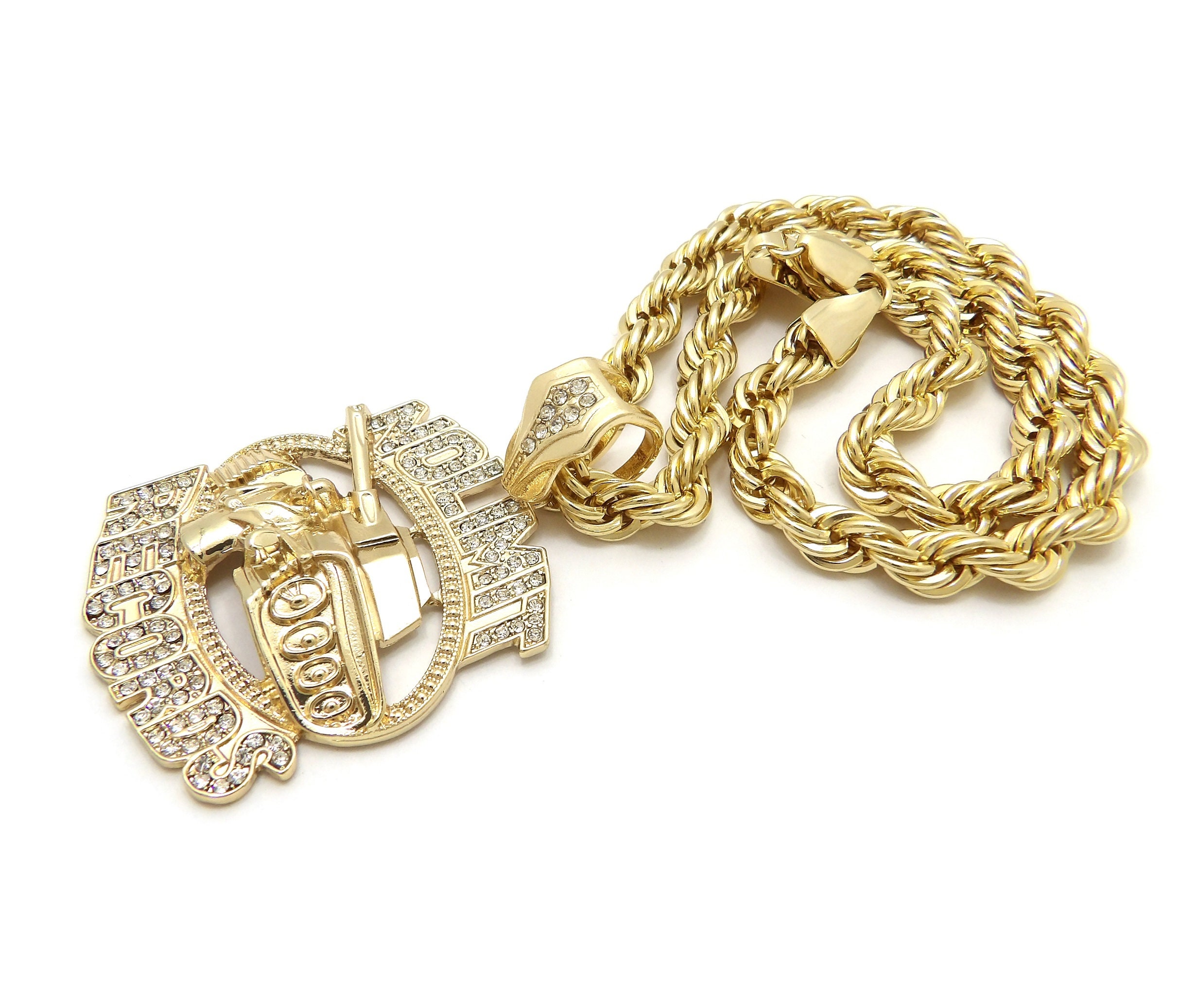 No Limit Record Pendant 8mm/18",20",24",30" Rope Chain Hip Hop Necklace ...