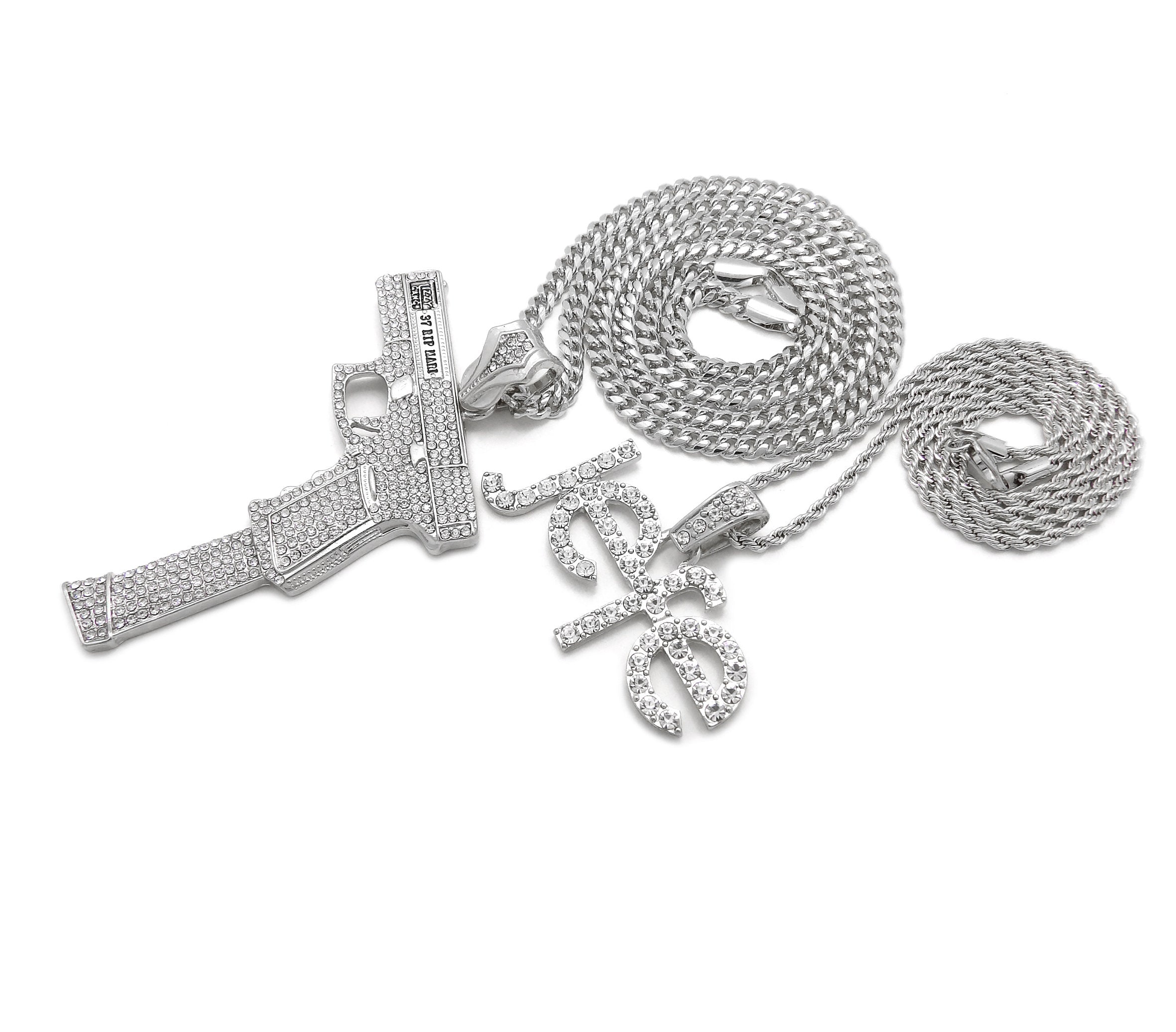 Iced Out Glizzy Gang Gun 4mm/24 Cuban & Jefe - Etsy
