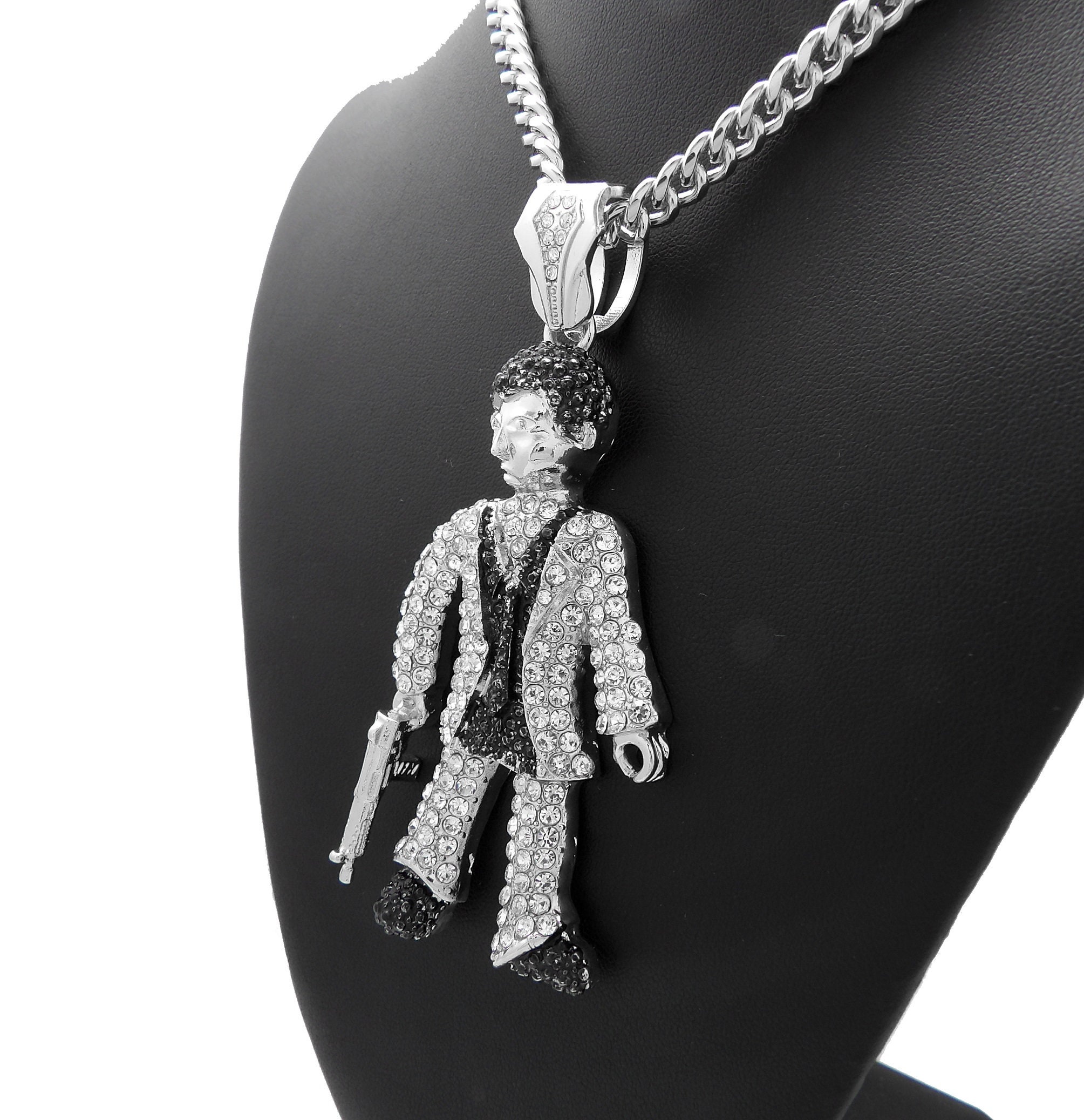 Iced Stone Stud Scarface Pendant - Etsy UK
