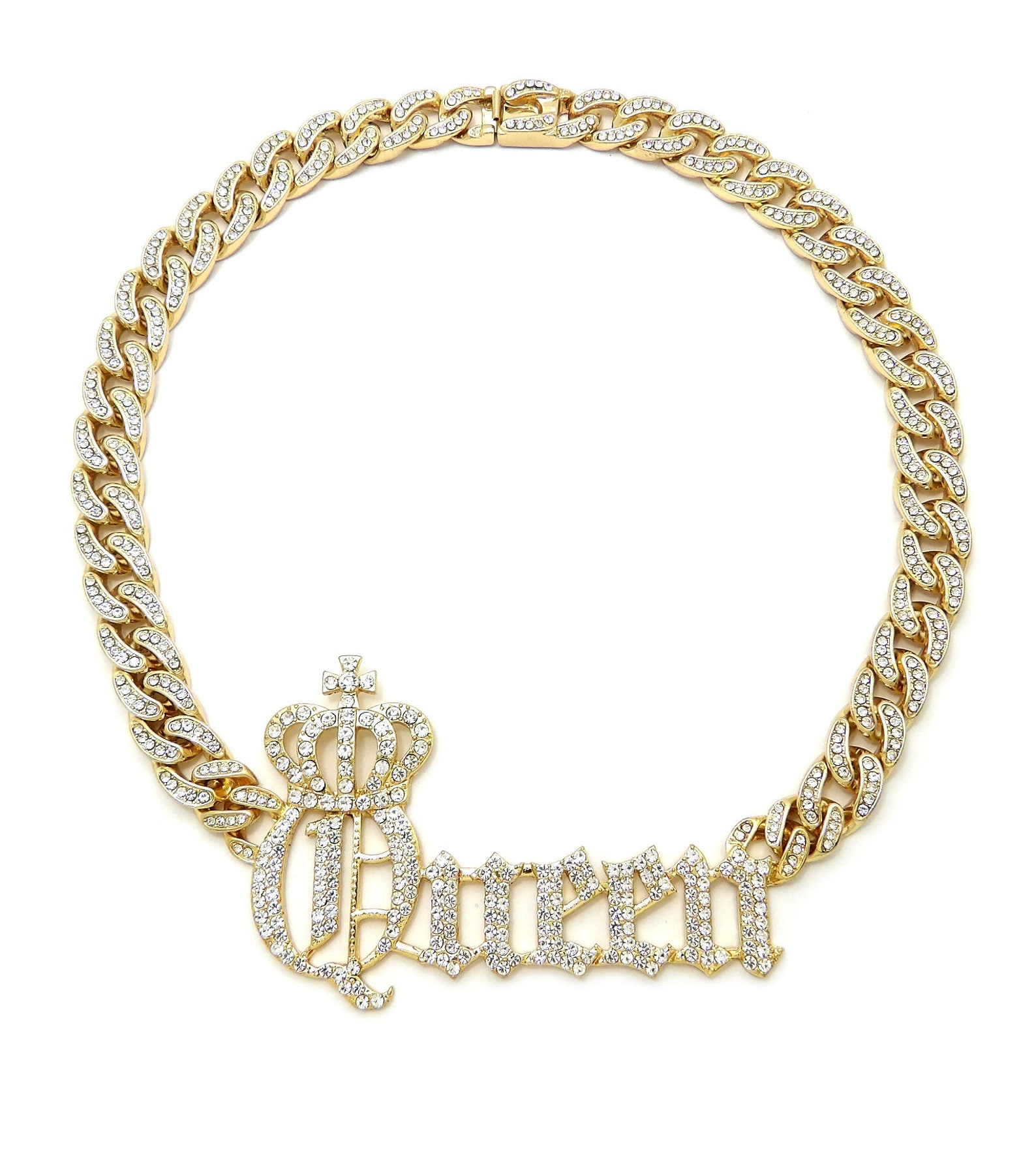 New Iced Out Crown Queen Pendant 12mm/18 Ice Bling Cuban - Etsy