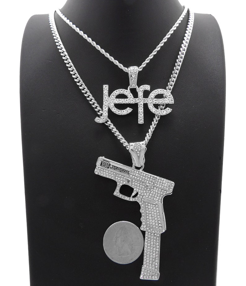 Iced Out Glizzy Gang Gun 4mm/24 Cuban & Jefe | Etsy