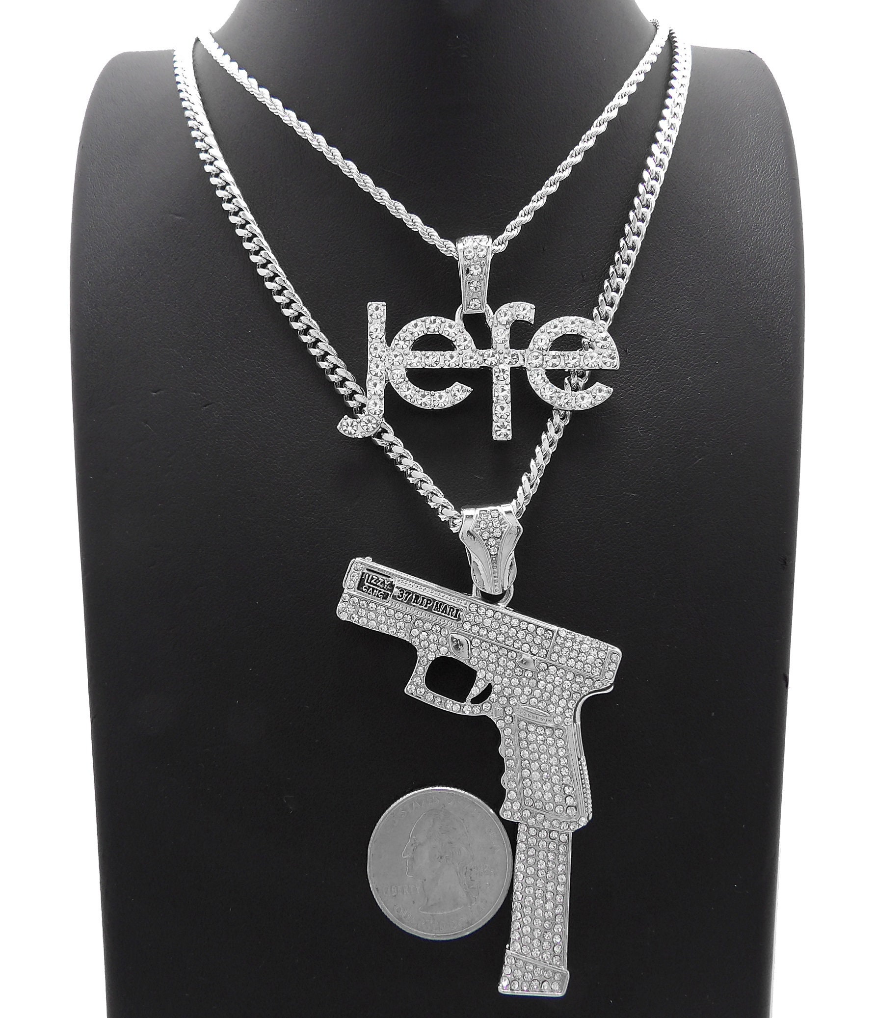 Iced Out Glizzy Gang Gun 4mm/24 Cuban & Jefe - Etsy