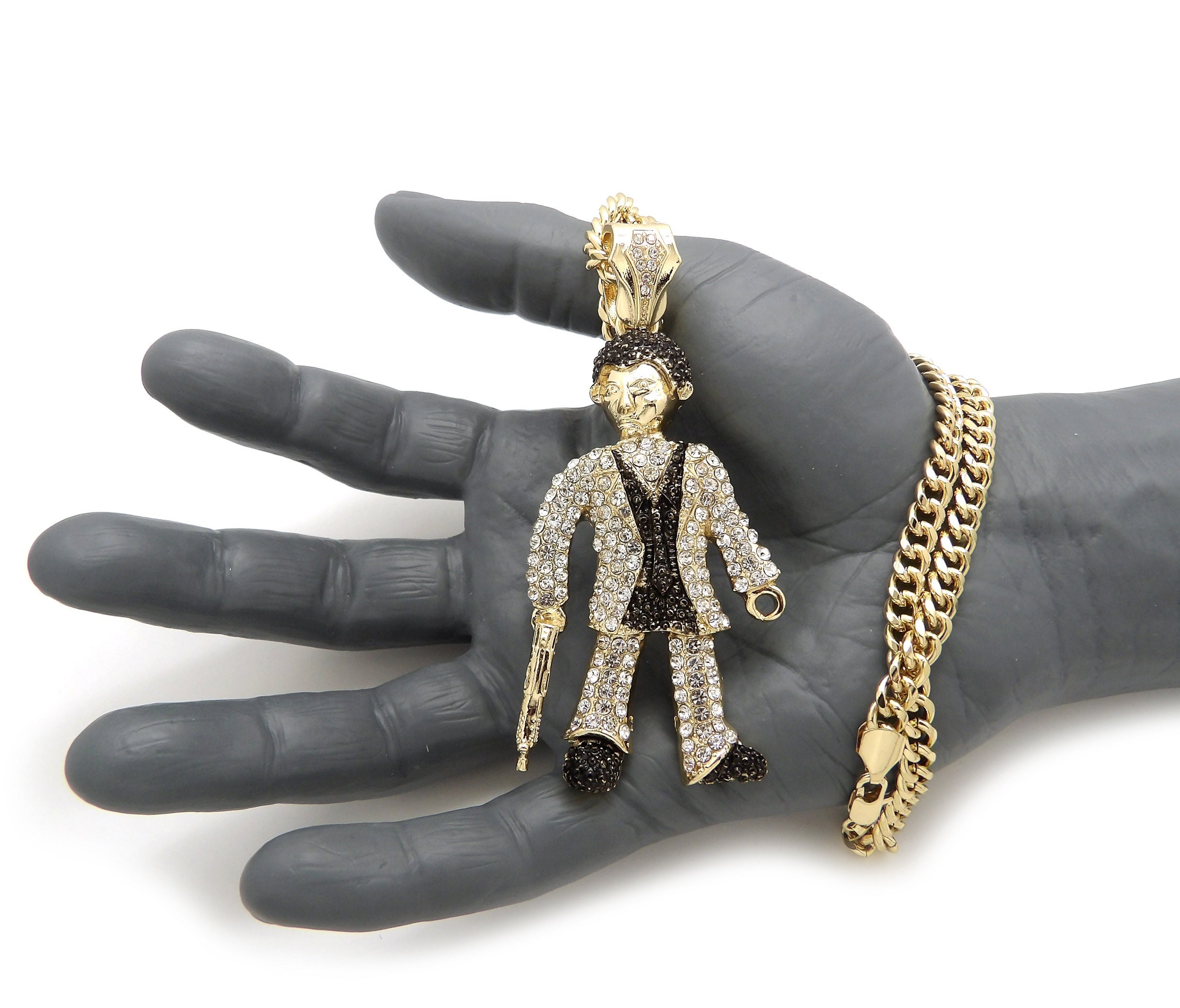 Iced Stone Stud Scarface Pendant | Etsy