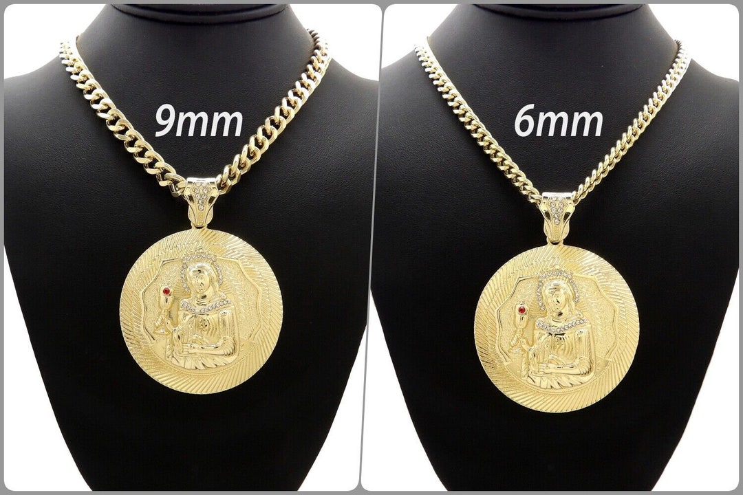 Saint Barbara Pendant 6mm or 9mm/18",20",24",30" Cuban Chain Hip Hop ...