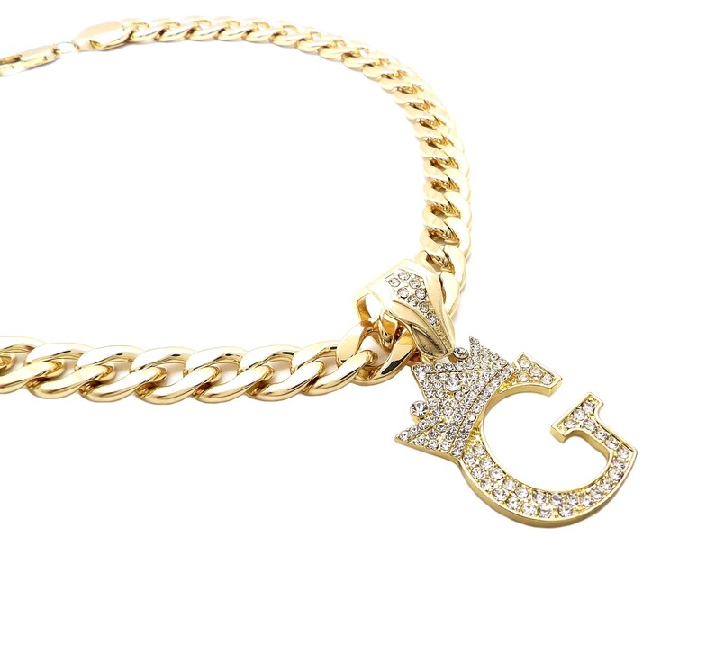 Ice Out Initial Alphabet Letter Gold Pendant - Etsy