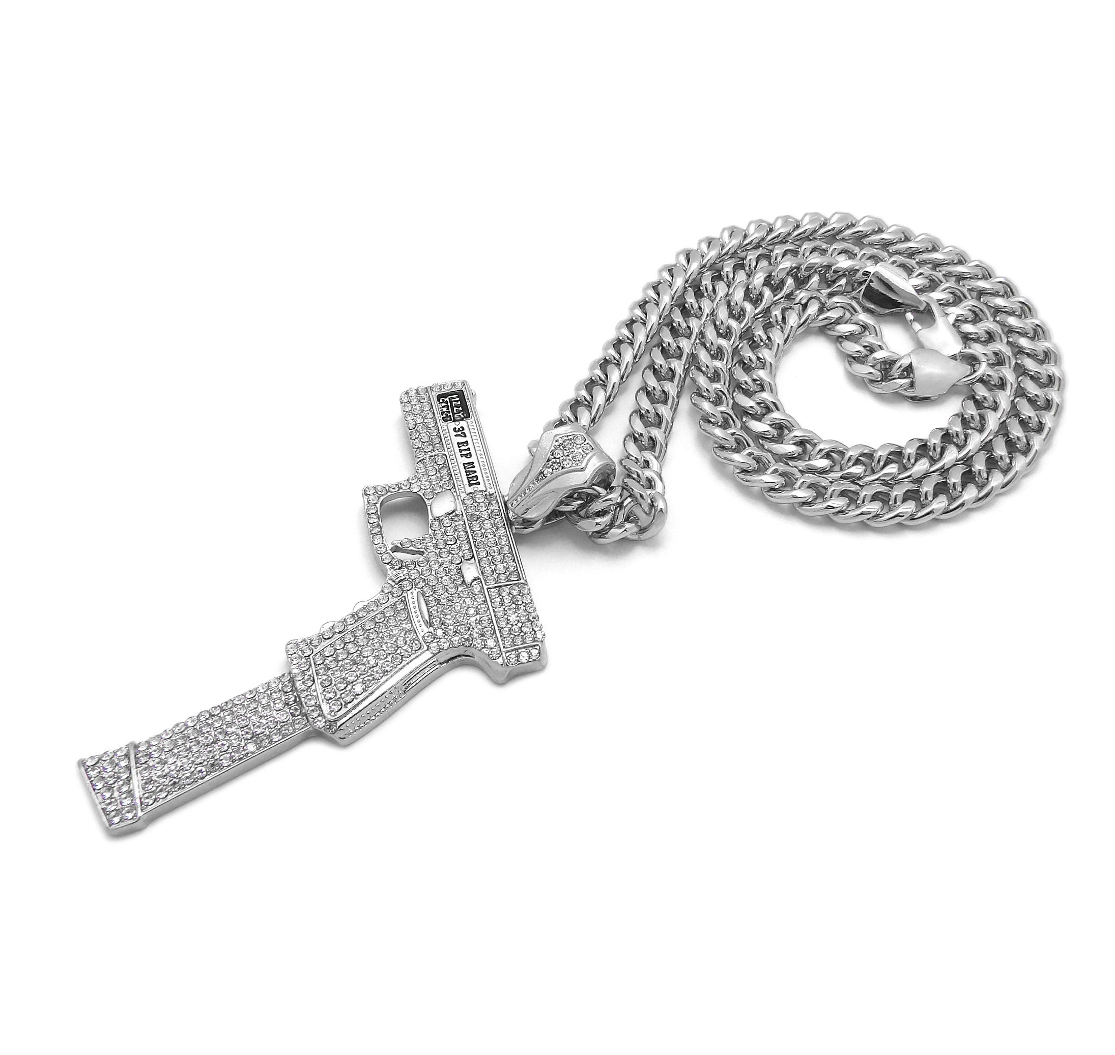 New Iced Out Glizzy Gang Hand Gun Pendant | Etsy