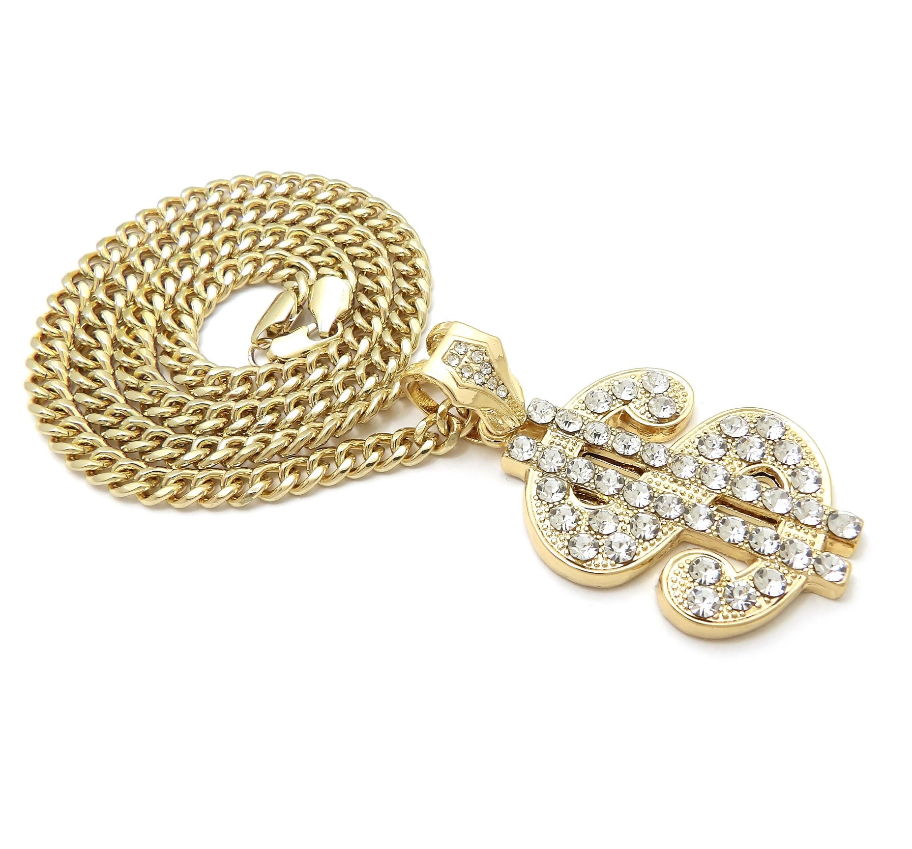 New Ice Out Dollar Sign Pendant 6mm/24 Cuban Chain Hip - Etsy