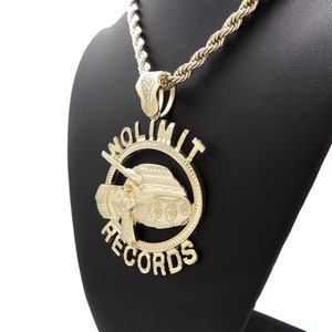 No Limit Record Tank Pendant 5mm/24" Rope Chain Hip Hop Necklace - Etsy