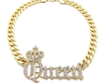 Iced Out Queen Chain - Etsy